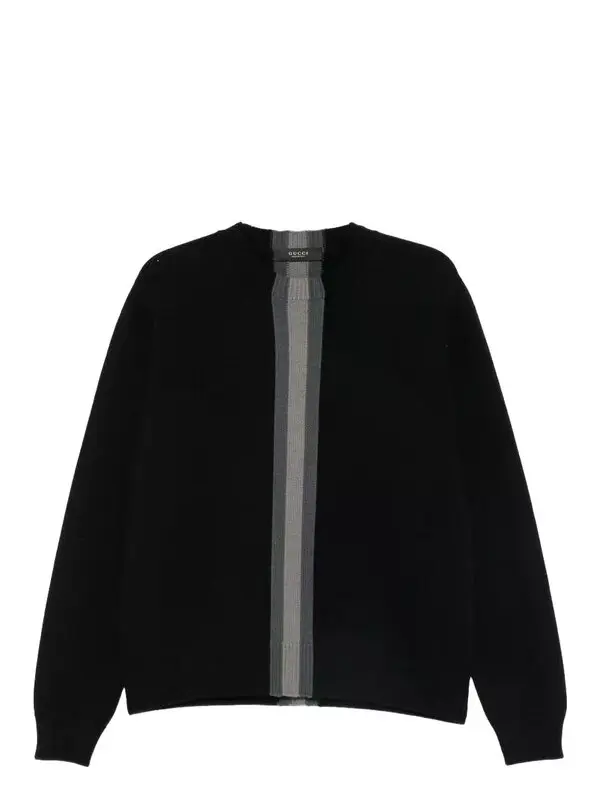 Gucci Stripe-detail Crew-neck Sweater - Black