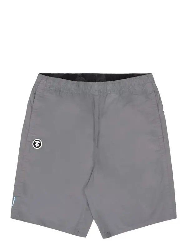 AAPE BY *A BATHING APE Moonface-embroidered Reversible Track Shorts - Grey