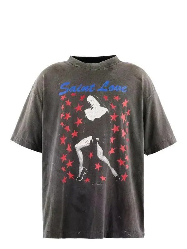 SAINT MXXXXXX Saint Love Graphic-print T-shirt - Black