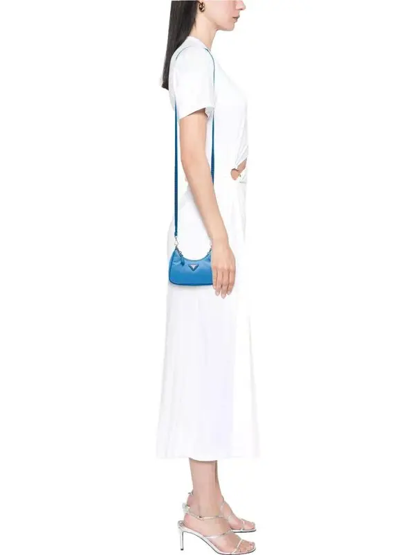 Prada Re Edition 2005 Saffiano Trimmed Tessuto Mini Satchel - Blue