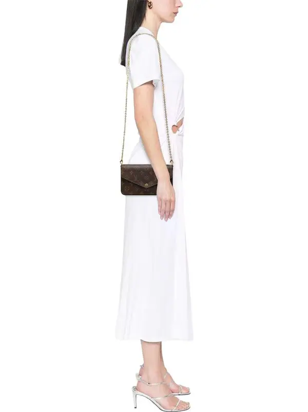 LOUIS VUITTON 2010-2026 Monogram Pochette Felicie Crossbody Bag - Brown