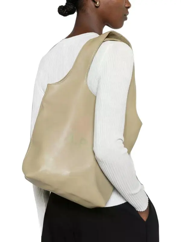 A.p.c. Logo-print Leather Tote Bag - Neutrals