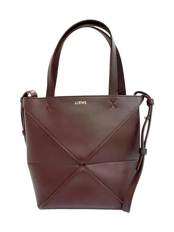 Loewe Puzzle Fold Tote Satchel - Red