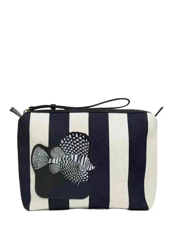 INOUI EDITIONS Striped Makeup Bag - Blue