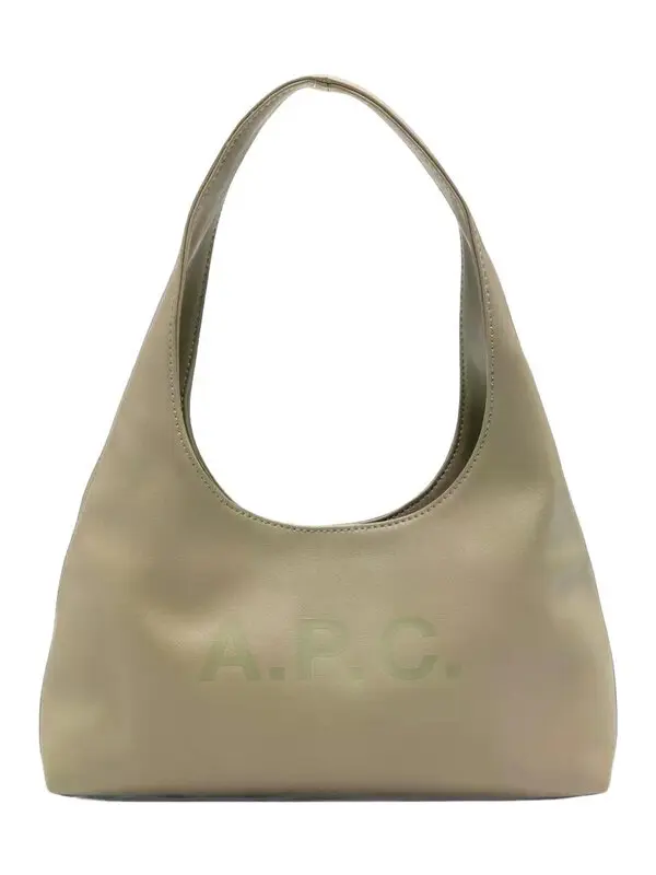 A.p.c. Logo-print Leather Tote Bag - Neutrals