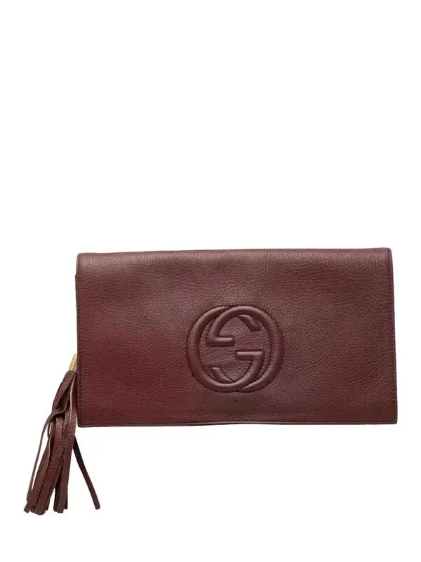 Gucci 2000-2015 Calfskin Soho Disco Clutch Bag - Red