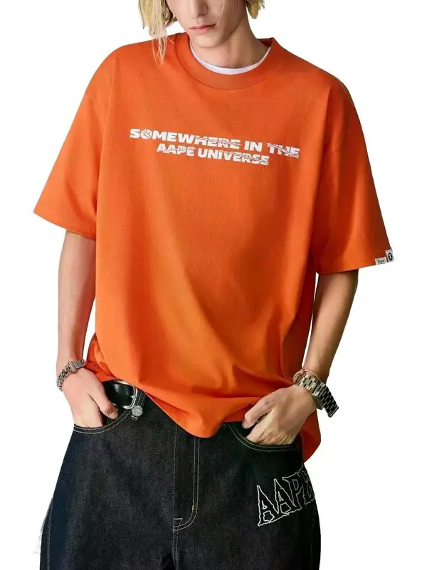 AAPE BY *A BATHING APE Aapeunvs Graphic-print T-shirt - Orange
