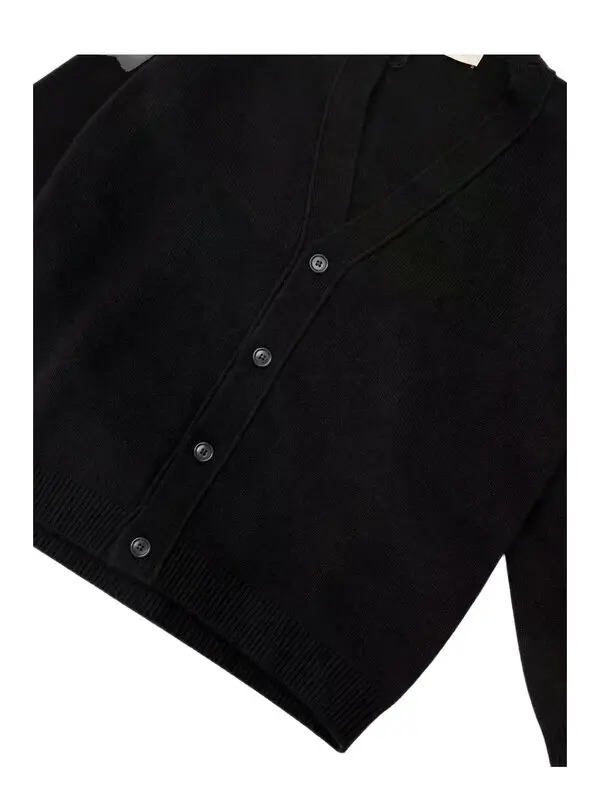 LANEUS Boxy-fit Button-up Cardigan - Black