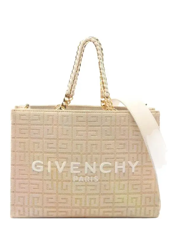 Givenchy 2000-2026 Small Canvas G Tote Shopping Bag Satchel - Neutrals