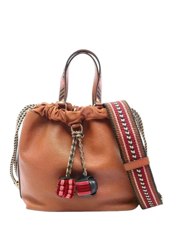 Etro Leather Tote Bag - Brown