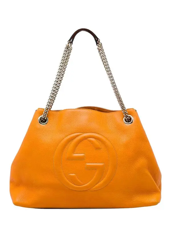 Gucci 2016-2026 Medium Calfskin Soho Chain Tote Bag - Orange