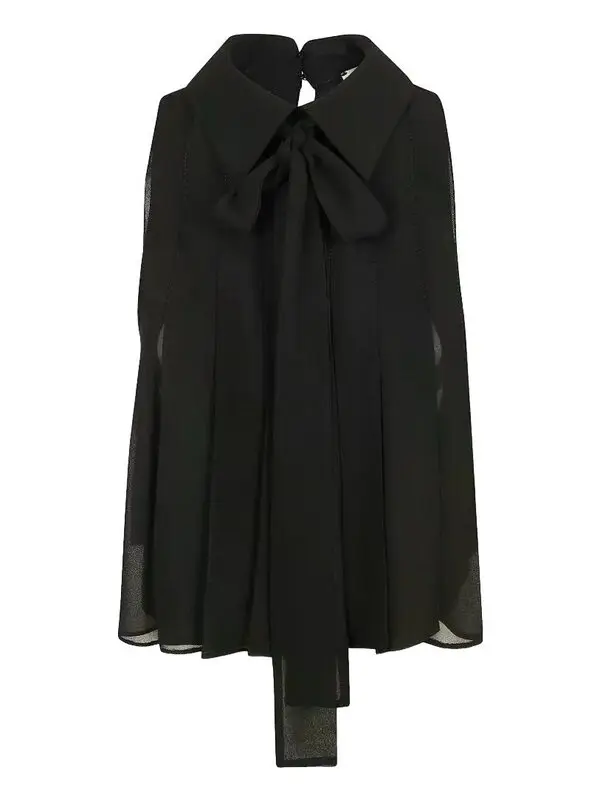 Elisabetta Franchi Bow-detail Pleated Blouse - Black