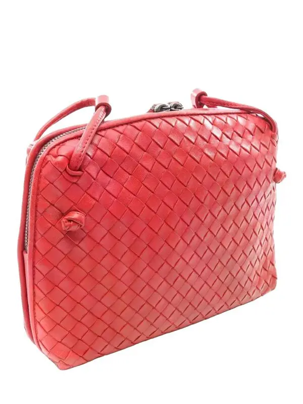 Bottega Veneta Nodini Intrecciato Shoulder Bag - Red