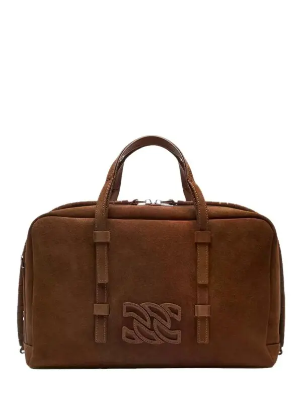 Casadei Bigli Velour Tote Bag - Brown
