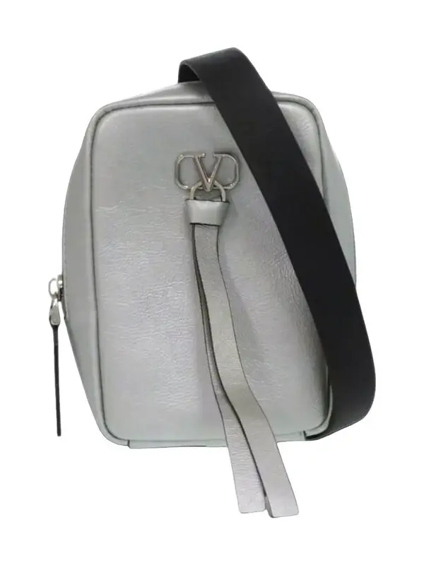 Valentino Garavani Metallic Leather Vring Crossbody Pouch - Silver