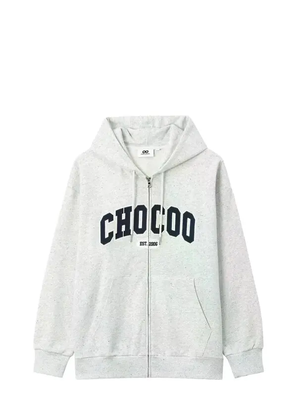 CHOCOOLATE Logo-patch Zip-up Hoodie - Grey
