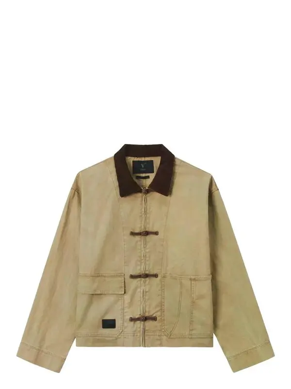 FIVE CM Toggle-fastening Corduroy-collar Jacket - Neutrals