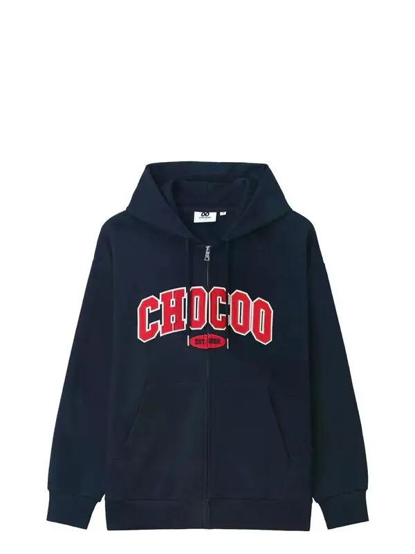 CHOCOOLATE Logo-patch Zip-fastening Sweatshirt - Blue