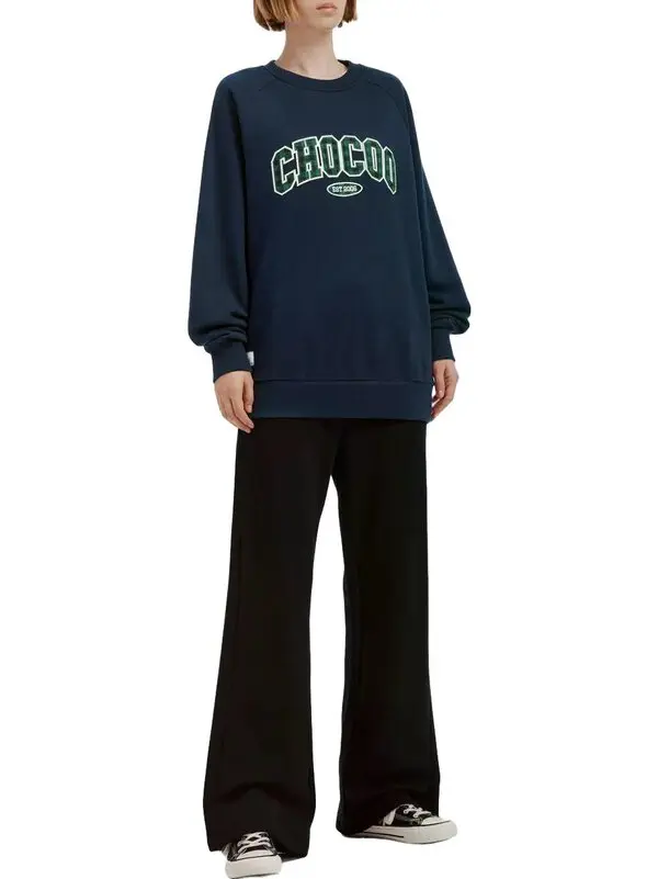CHOCOOLATE Logo-appliqué Raglan-sleeve Sweater - Blue