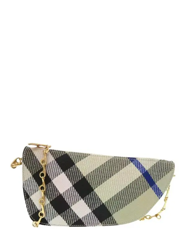 Burberry Micro Supernova Check Canvas Shield Cross Body Bag - Neutrals