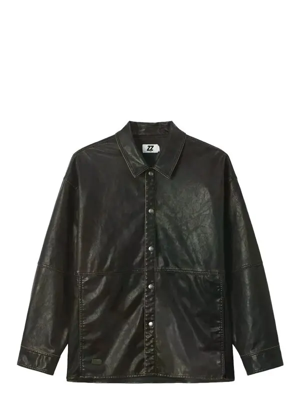 Izzue Faded-effect Shirt Jacket - Brown