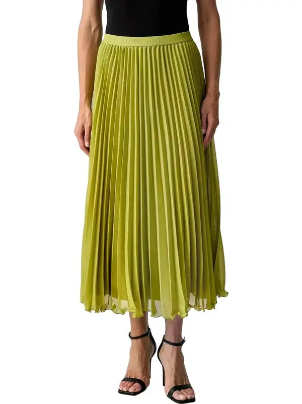 JOOP! Logo-waistband Pleated Midi Skirt - Green