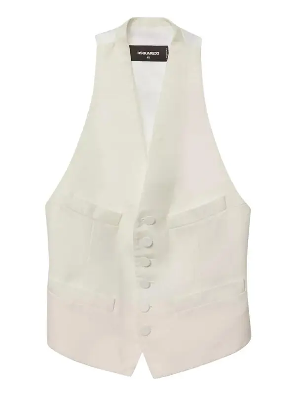 Dsquared2 V-neck Welt-pocket Waistcoat - Neutrals