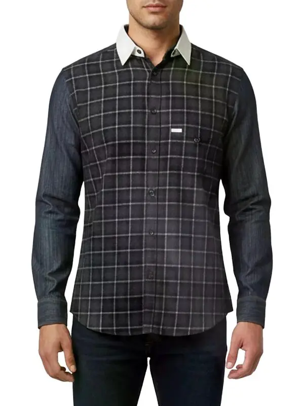 Dsquared2 Plaid Chambray Shirt - Blue