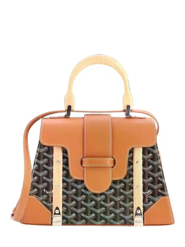 Goyard Saigon Top Handle Bag Coated Canvas With Leather Pm Satchel - Brown