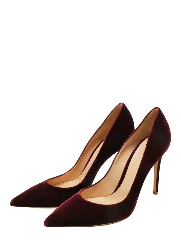 GIANVITO ROSSI Velvet Pointed-toe Stiletto Pumps - Red