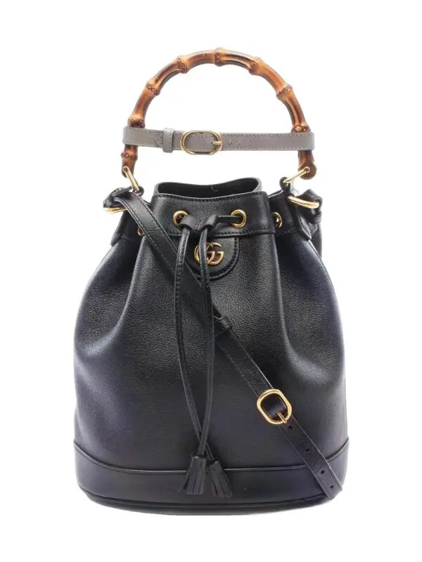 Gucci 2010s Bamboo Diana 2-way Bucket Bag - Black