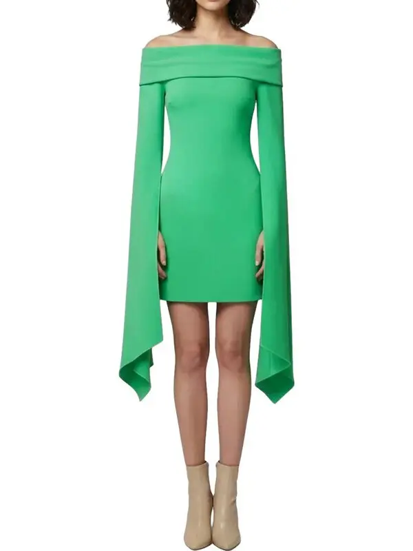 Solace London Mila Off-shoulder Mini Dress - Green