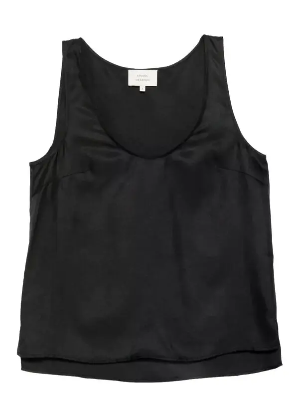 Loulou De Saison Gaby Scoop-neck Silk Tank - Black