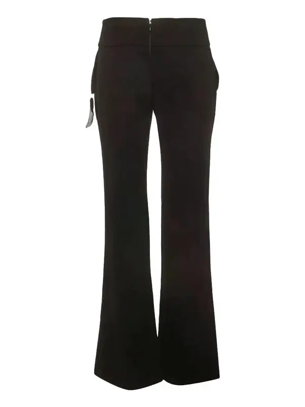 Elisabetta Franchi Lace-up Crepe Trousers - Black