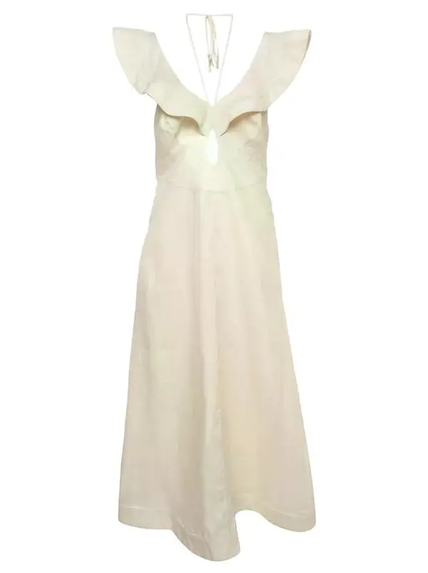 Zimmermann Halcyon Flutter Midi Dress - Neutrals