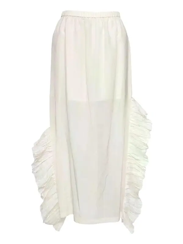 MULLER OF YOSHIOKUBO Ruffled Sheer-finish Midi Skirt - Neutrals