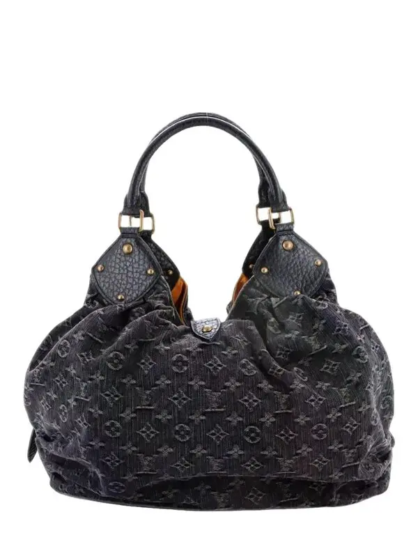 LOUIS VUITTON Monogram Denim Hobo Bag - Black