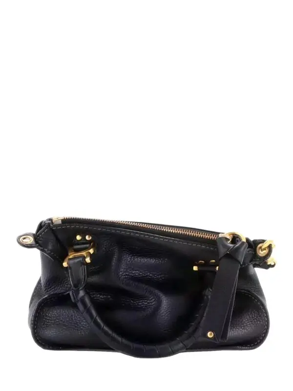 Chloé Leather Marcie Satchel Cross Body Bag - Black