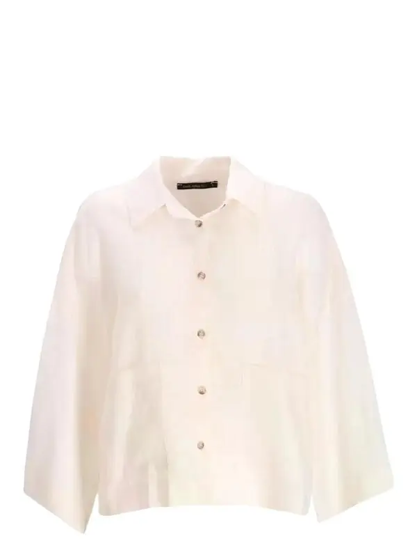 Greek Archaic Kori Button-up Wide-sleeve Jacket - Neutrals