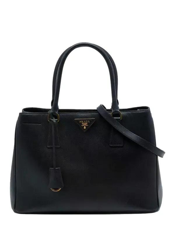 Prada 2013-2026 Medium Saffiano Lux Galleria Satchel - Black