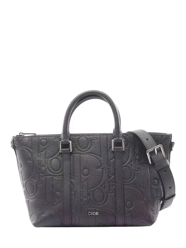Dior 2000-2026 Gravity Leather Weekender 25 Satchel - Black