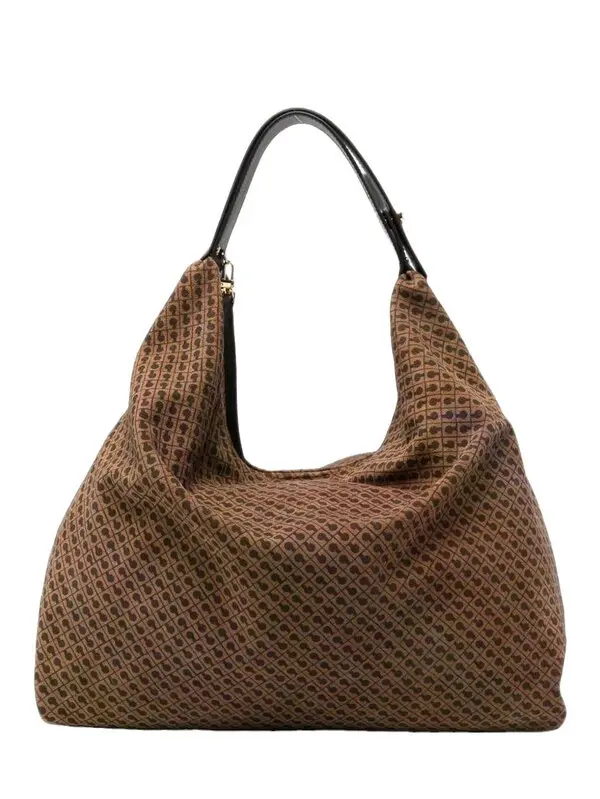 GHERARDINI Monogram-pattern Leather Shoulder Bag - Brown