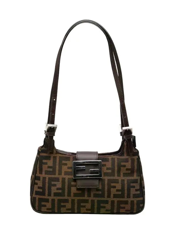 Fendi 2000-2010 Zucca Canvas Shoulder Bag - Brown