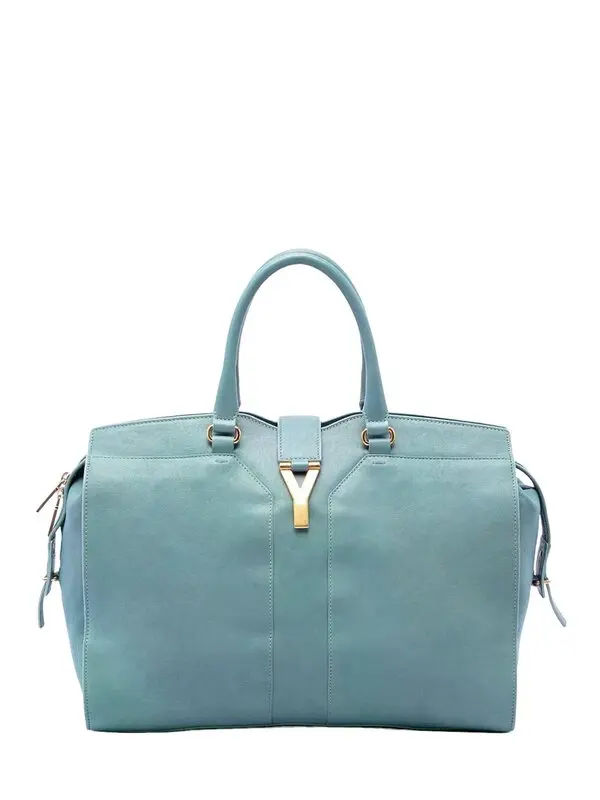 Saint Laurent Leather Cabas Chyc Satchel - Blue