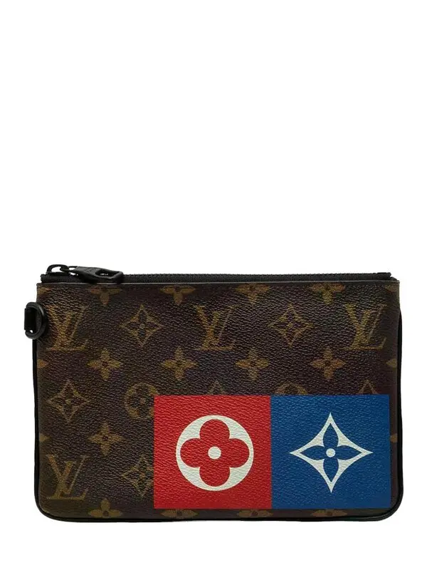 LOUIS VUITTON Monogram Monogram Logo Story Zipped Pouch Mm Clutch Bag - Brown