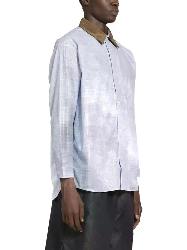 Comme Des Garçons Corduroy-collar Shirt - Blue