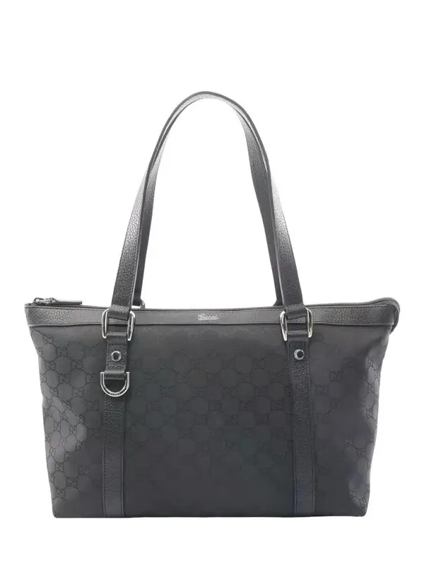 Gucci Gg Nylon Abbey D-ring Tote Bag - Black