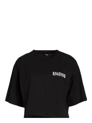 Balmain Cotton Logo-print T-shirt - Black