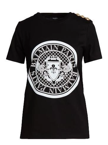 Balmain Cotton Jersey Graphic T-shirt - Black