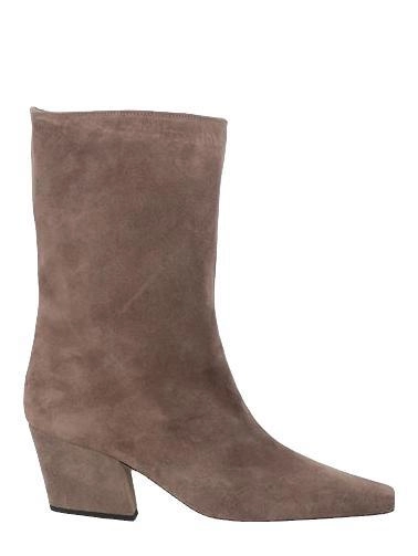 FABRIZIO CHINI Suede Stiletto Ankle Boots - Grey